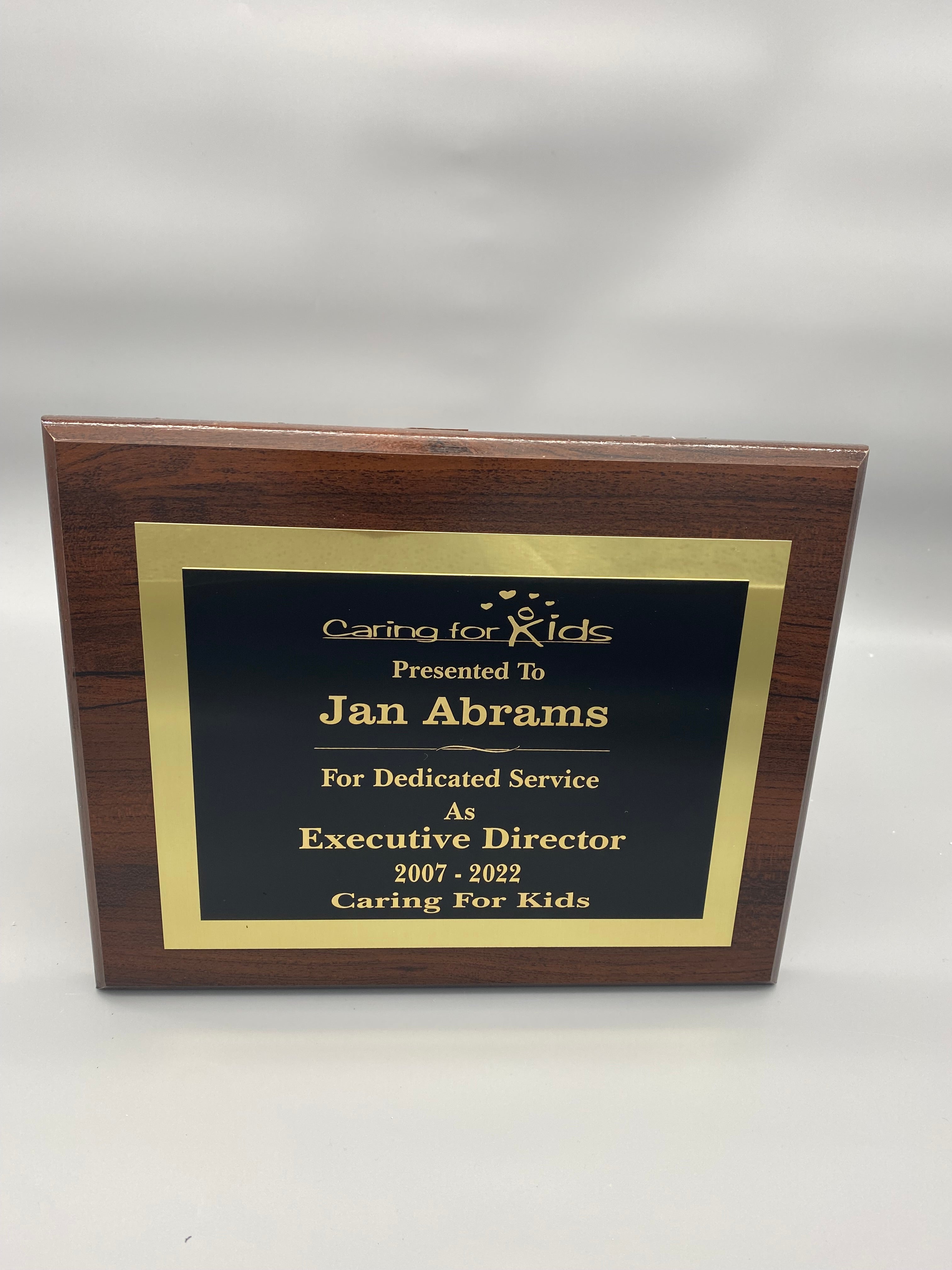 Cherry Finish Plaque - Aluminum Plate | Archway Engraving and Trophies
